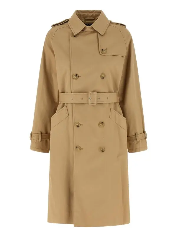 A.p.c. Greta Cotton Trench Coat - Beige