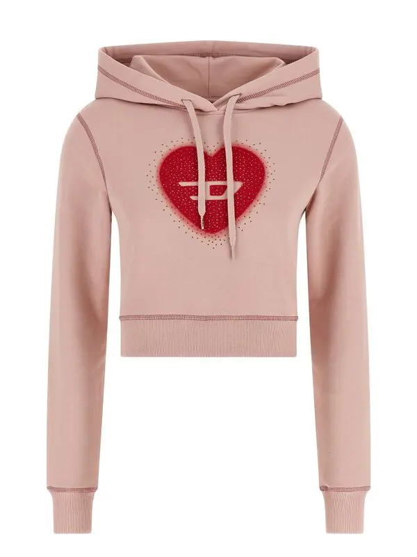 DIESEL F-slimmy-hood-s5' Printed Hoodie - Pink