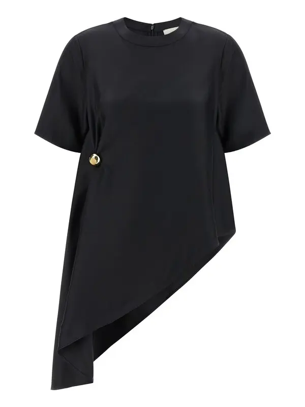 Loulou De Saison Madea Silk Twill Top - Black
