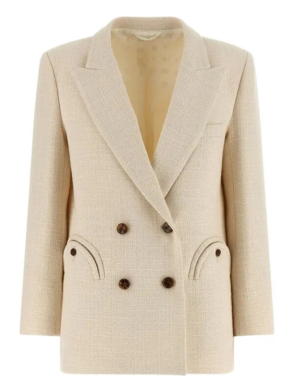 BLAZÉ MILANO Missy Everynight Cotton-tweed Blazer - White