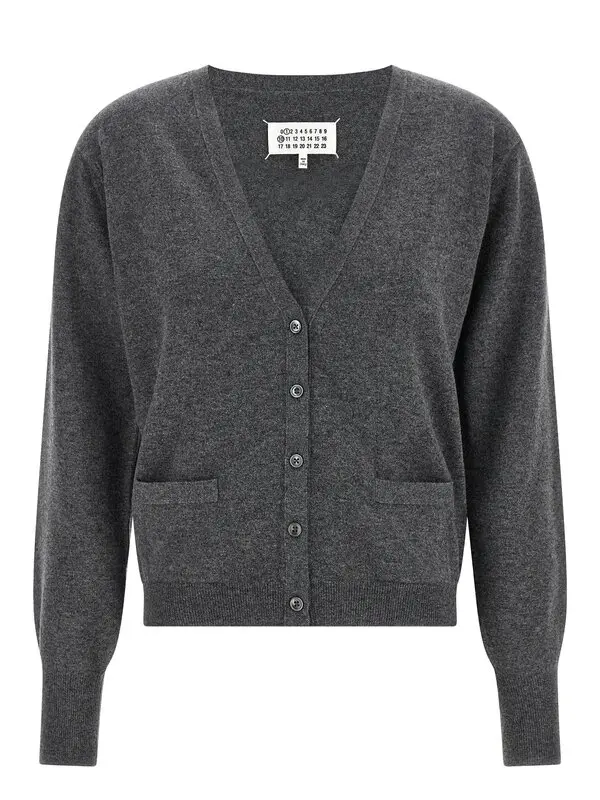 MAISON MARGIELA Mélange Virgin Wool Cardigan - Gray