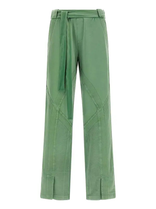 Attico Front Split Pants - Green