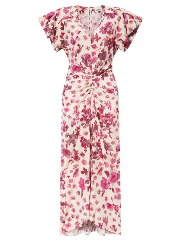 Isabel Marant Terenae Printed Long Dress - Pink