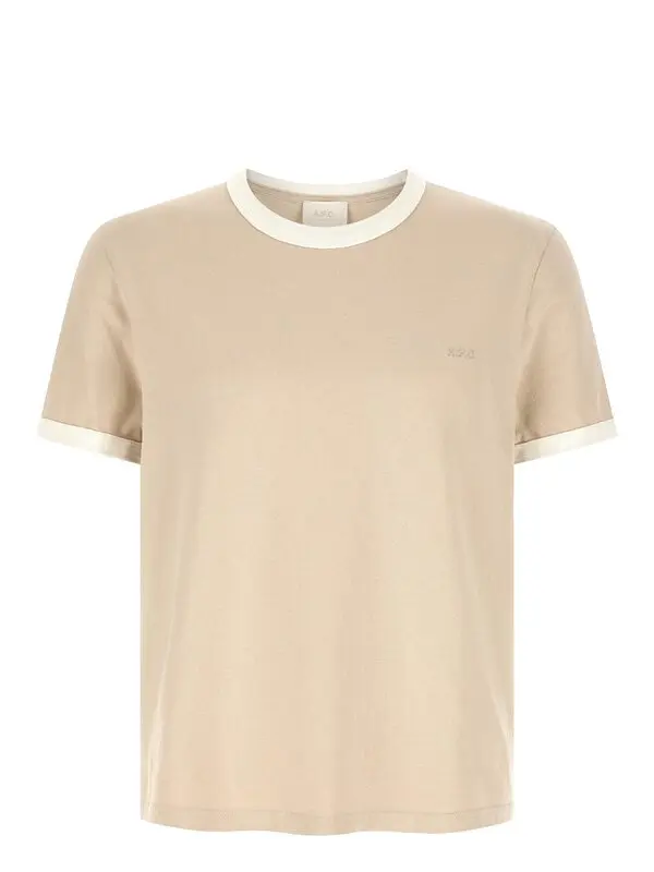 A.p.c. Logo Embroidery T Shirt - Beige