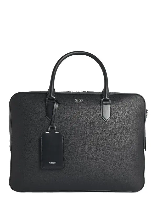 TOM FORD Full-grain Leather Briefcase - Black
