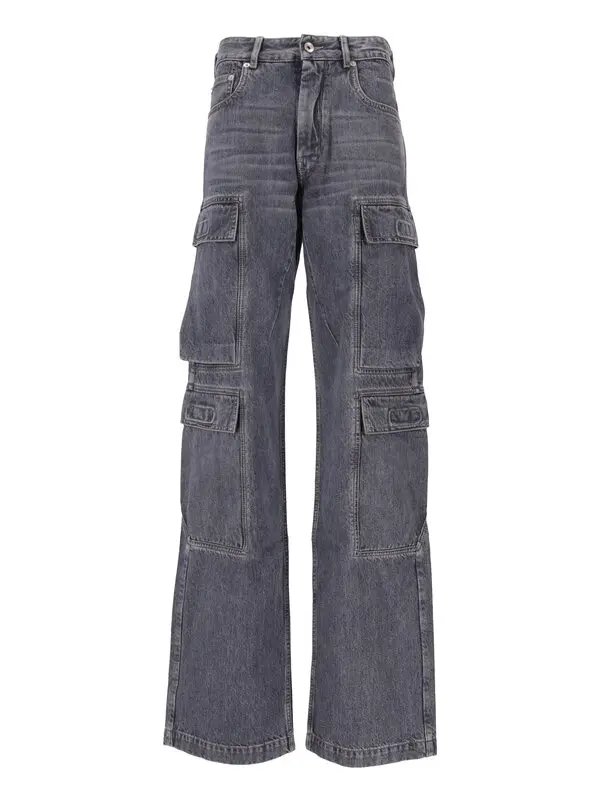 Rick Owens Double Cargo Jeans - Washed Grey