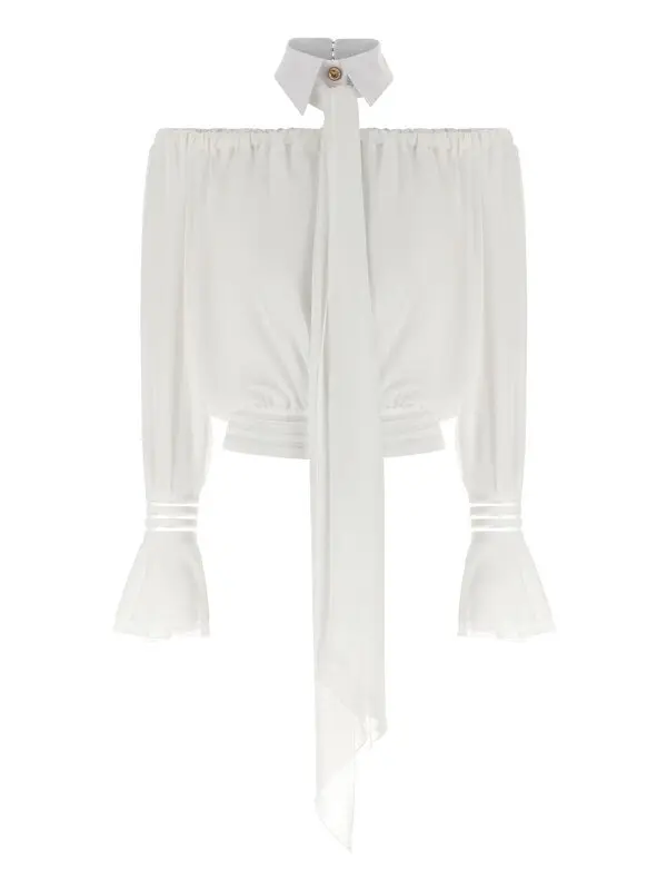 Elisabetta Franchi Shirt Collar Blouse - White