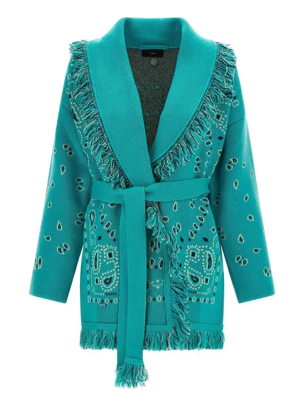 Alanui Bandana Cardigan - Light Blue
