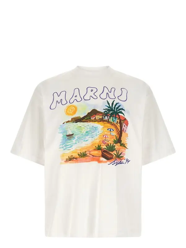 Marni Beach Since '94' T Shirt - White