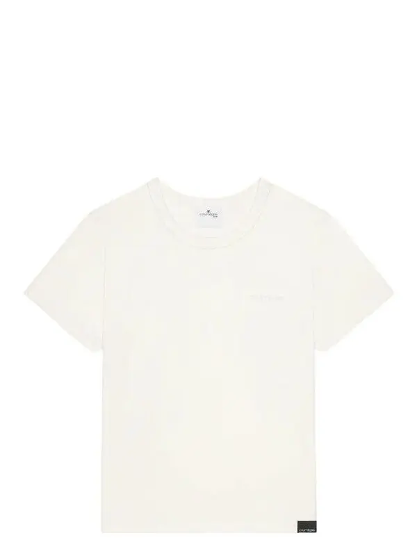 COURREGES Embroidered T-shirt - Heritage White