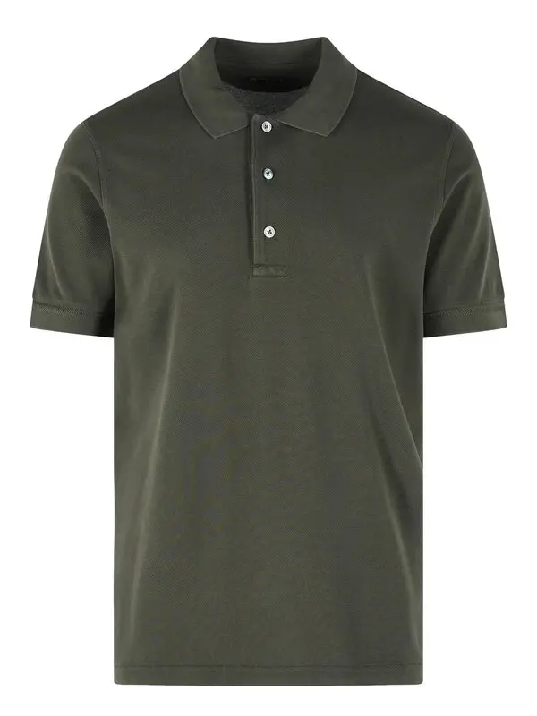 TOM FORD Polo Shirt In Cotton Blend - Green
