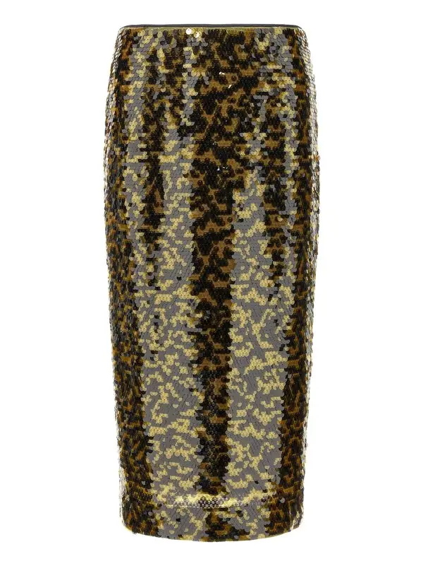 Staud Ciara Sequin Midi Skirt - Yellow