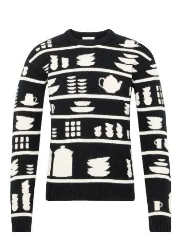 JW Anderson Crockery Jacquard Jumper - Black/white