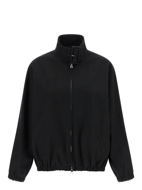 COURREGES Buckle Zipped Bomber Jacket - Black
