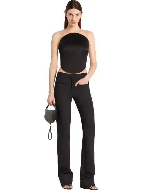 COURREGES Bootcut Heritage Fluid Crepe Pants - Black