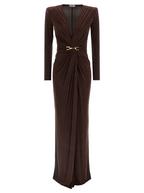 Elisabetta Franchi Red Carpet Dress - Brown