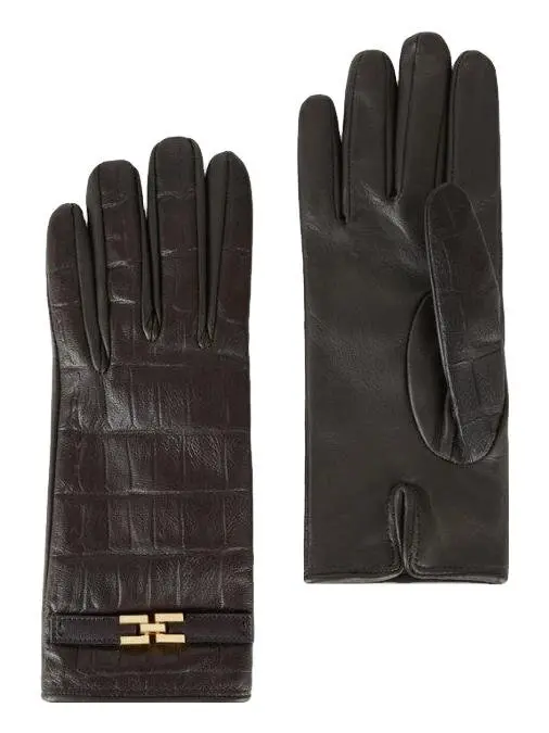 Elisabetta Franchi Gloves - Coffee