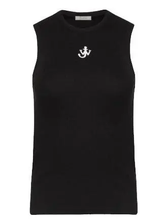 JW Anderson Anchor Embroidery Vest - Black