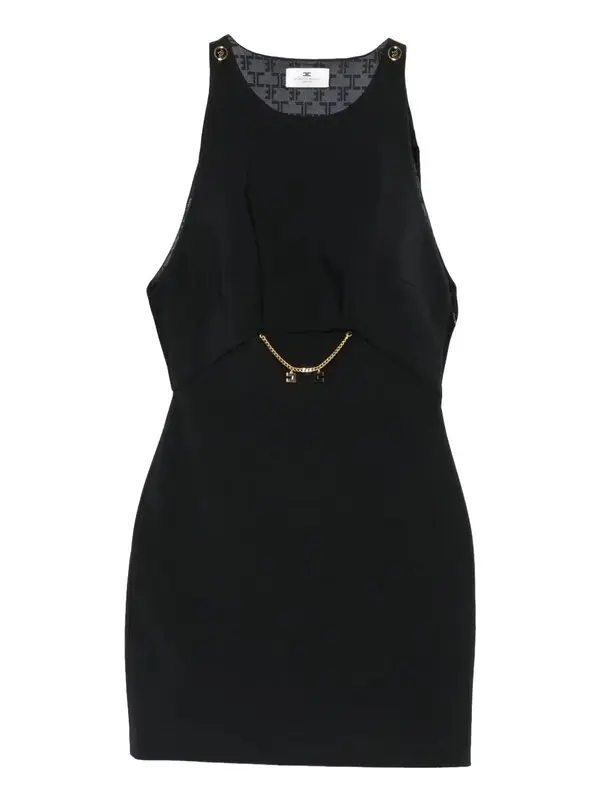 Elisabetta Franchi Sleeveless Dress With Chain Embellishment - Nero