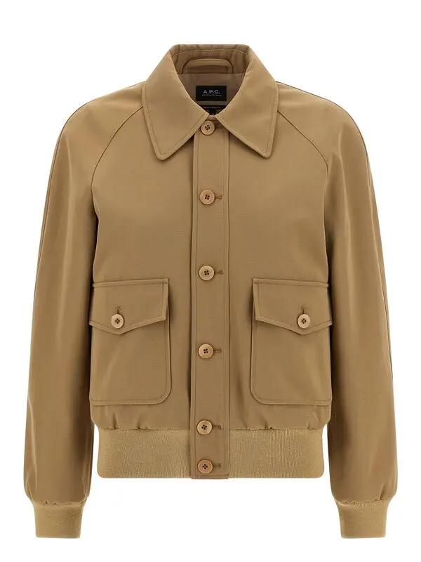 A.p.c. Cotton And Wool Blend Jacket - Beige