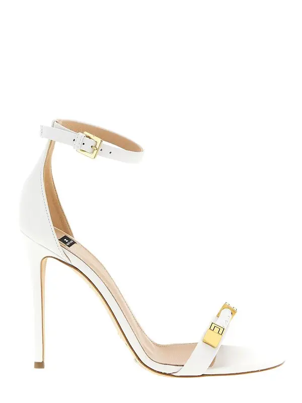 Elisabetta Franchi Leather Sandals - White