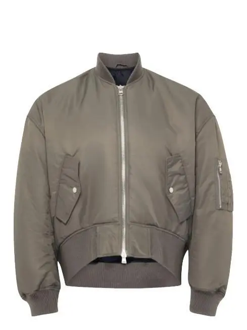 JW Anderson Oversized Curved Hem Bomber Jacket - Steel