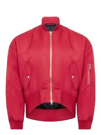 JW Anderson Oversized Curved Hem Bomber Jacket - Ruby