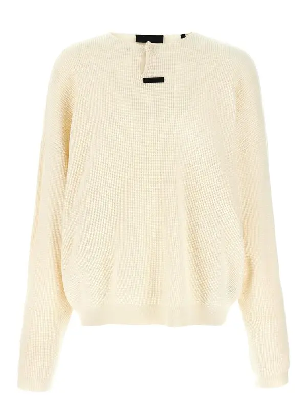 Fear Of God Waffle Henley Sweater - Beige