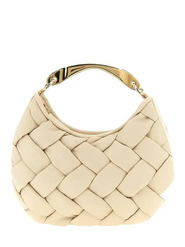 Twin-set Weaved Nappa Effect Handbag - Beige