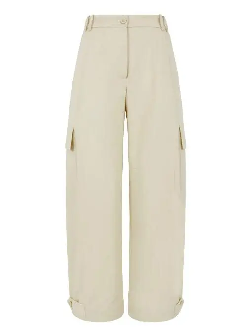 PAROSH Wide Leg Trousers - Burro