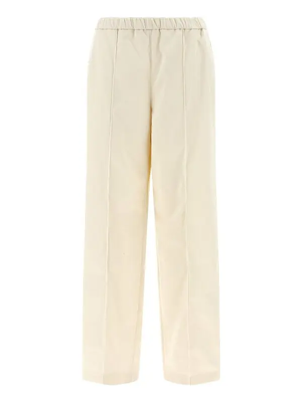 Fabiana Filippi Cotton Gabardine Straight Leg Trousers - Beige
