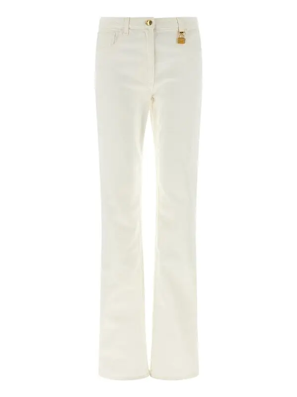 Elisabetta Franchi Jewel Padlock Jeans - White