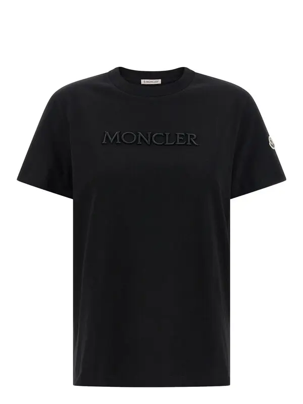 Moncler Logo Embroidery T-shirt - Black