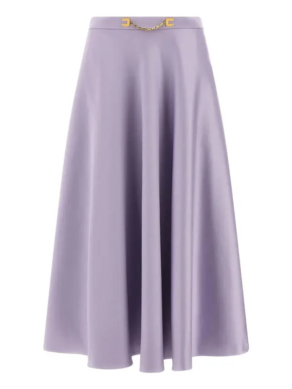 Elisabetta Franchi Duchesse Midi Skirt - Purple