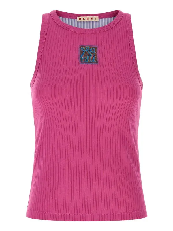 Marni Logo Patch Tank Top - Fuchsia