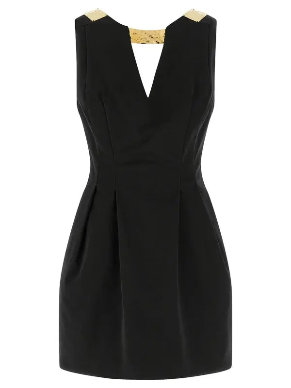 Elisabetta Franchi Metal Plaque Mini Dress - Black