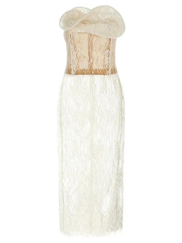 Magda Butrym 16' Lace Midi Dress - White