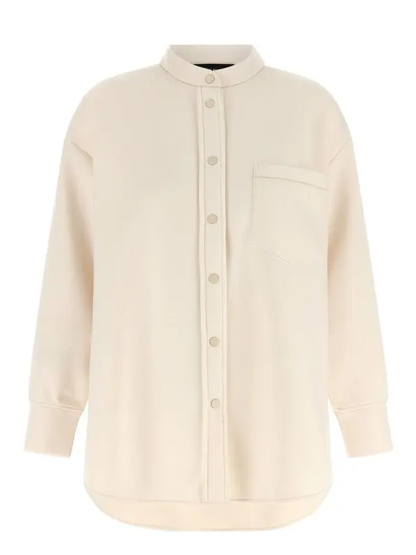 Fabiana Filippi Scuba Cashmere Shirt With Diamond Thread - Beige