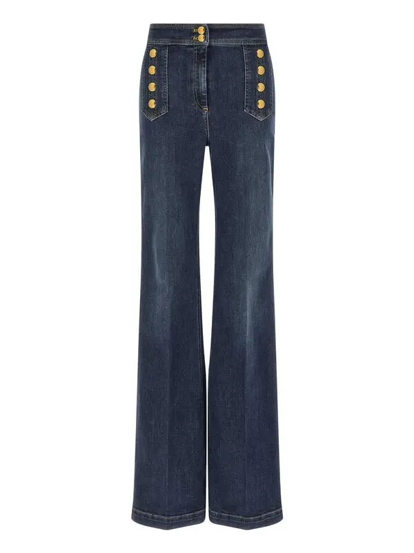 Elisabetta Franchi Palazzo Jeans - Blue
