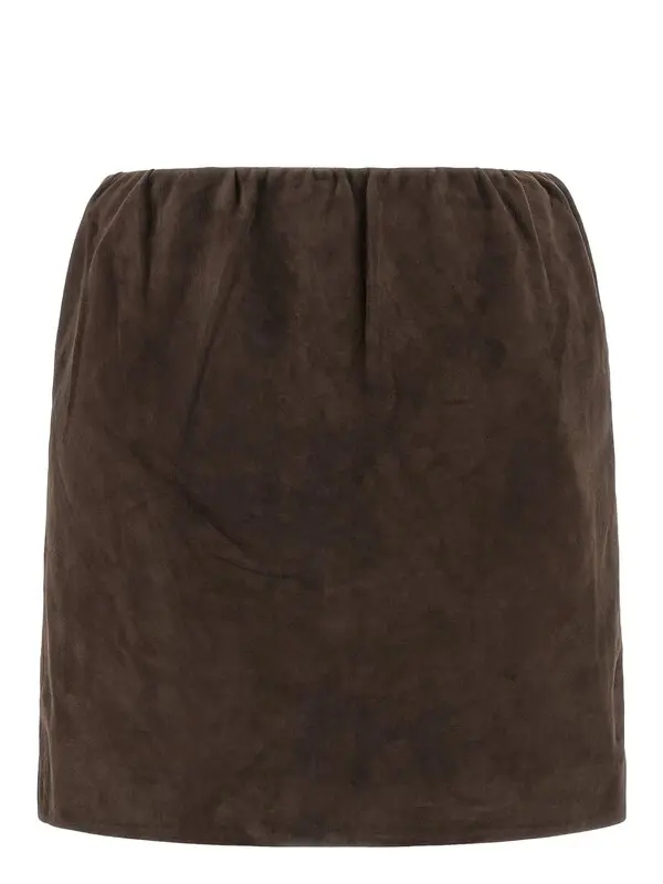 ROTATE BY BIRGER CHRISTENSEN Mini Suede Skirt - Brown