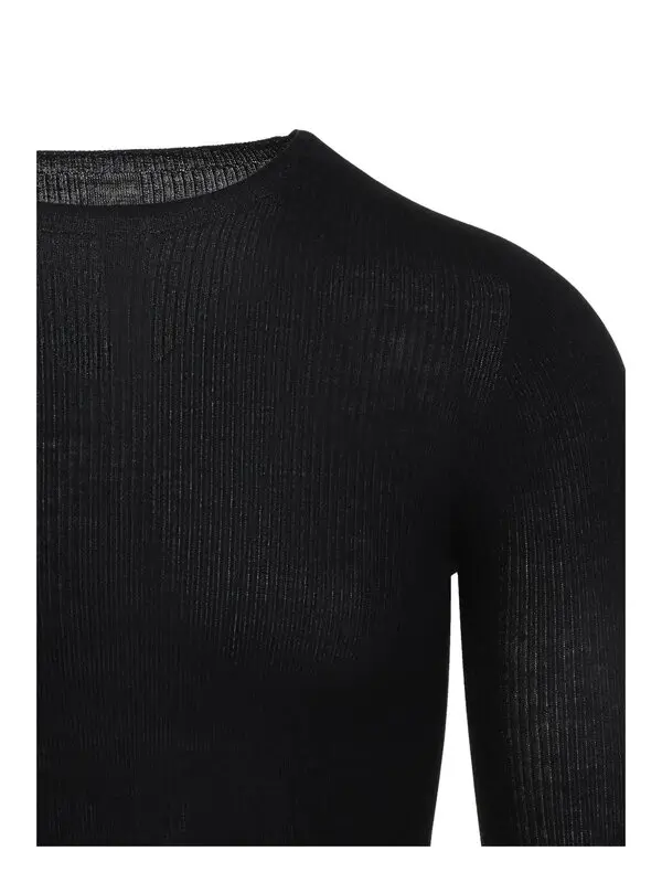 Rick Owens Ribbed Round Neck - Black
