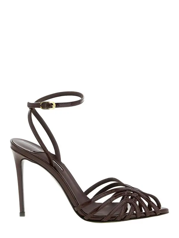 LE SILLA Patent Leather Sandals - Brown