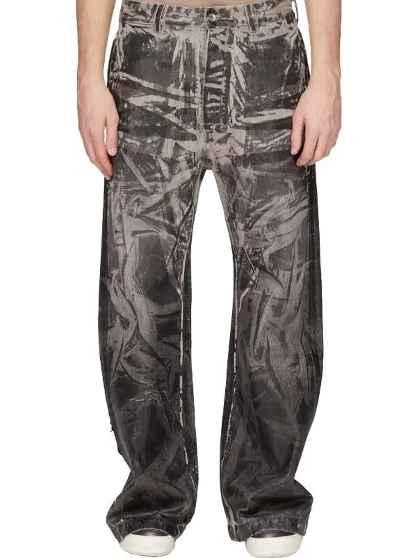 Rick Owens Geth Jeans - Black Washed Foil