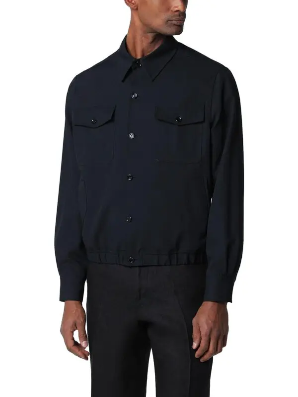 LARDINI Wool Shirt Jacket - Blue