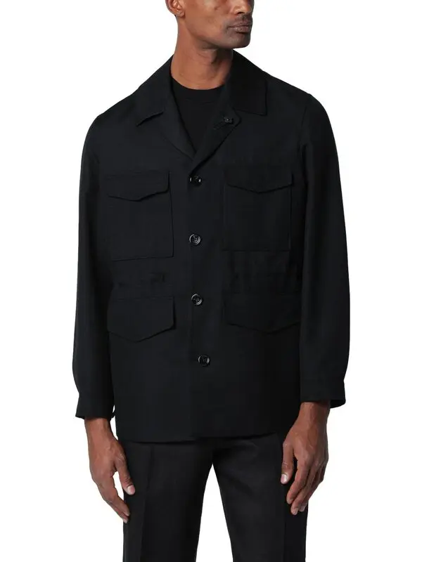 LARDINI Viscose And Silk-blend Jacket - Black