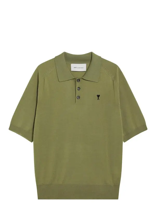 Ami De Coeur Matcha Wool Polo Shirt - Green