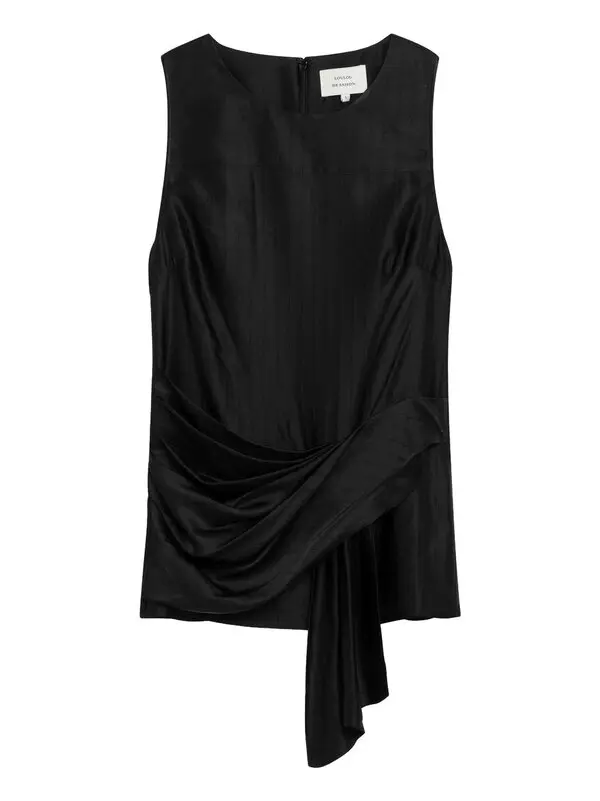 Loulou De Saison Draped Fonda Top - Black