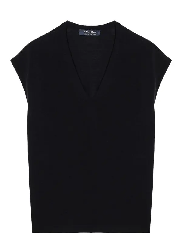 Max Mara Virgin Wool Gilet - Blue