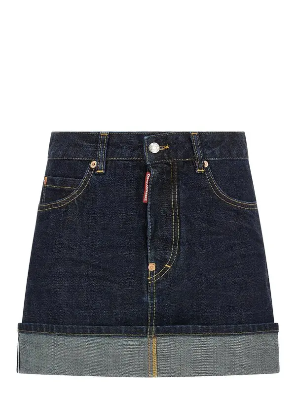 Dsquared2 Cimosa Authentic Japanese Denim Miniskirt - Blue
