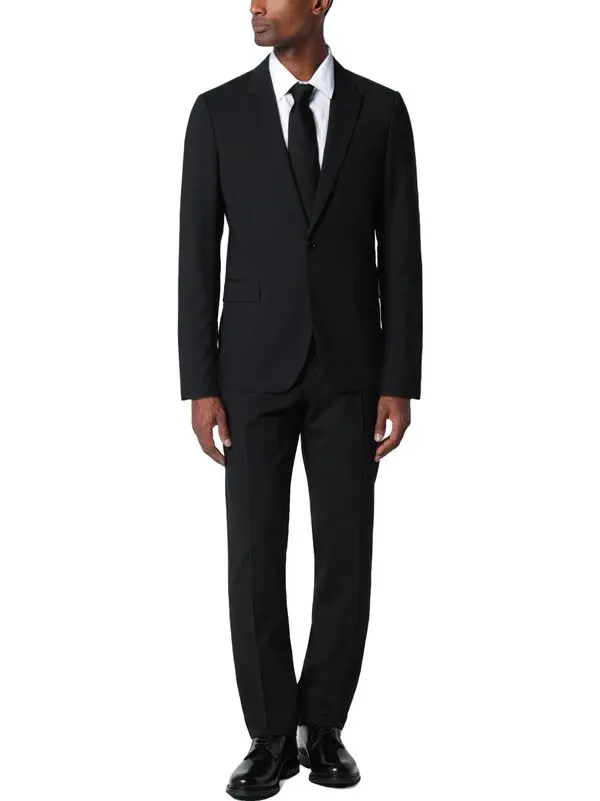 LARDINI Single Breasted Wool Blend Suit - Black